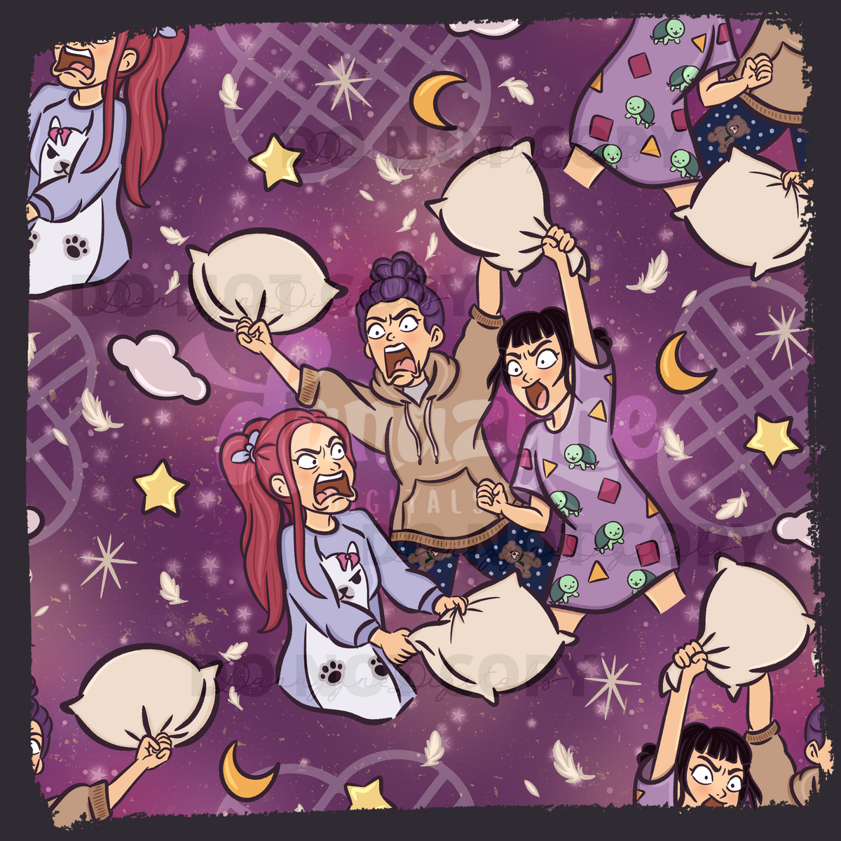 Dream Team Pillow Fight Seamless File & Matching PNG – Danazyne