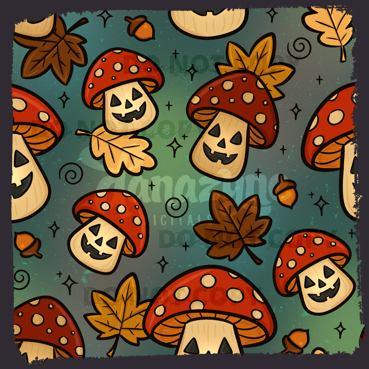 Fall Jack O'Shroom Seamless File + Matching PNG – Danazyne